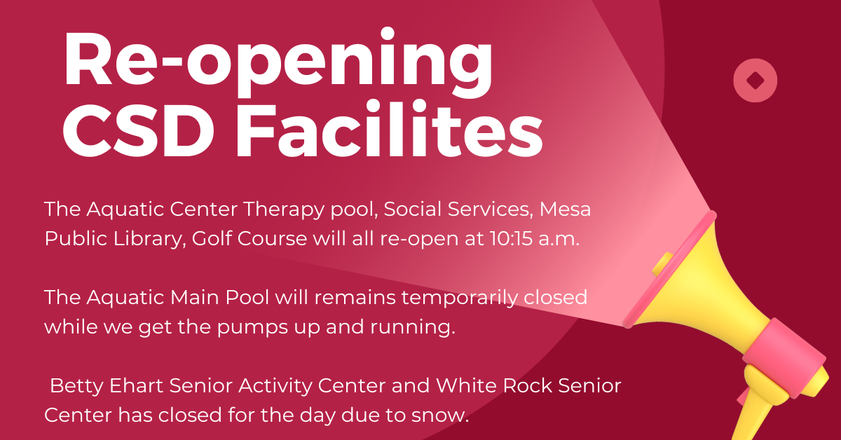 Power Restored to Community Services Department Facilities ...